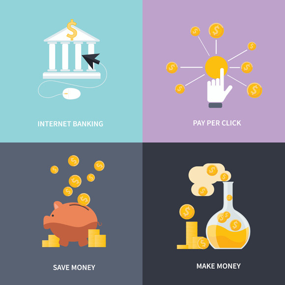 Internet Banking, Make Money, an Outline Icon by robuart