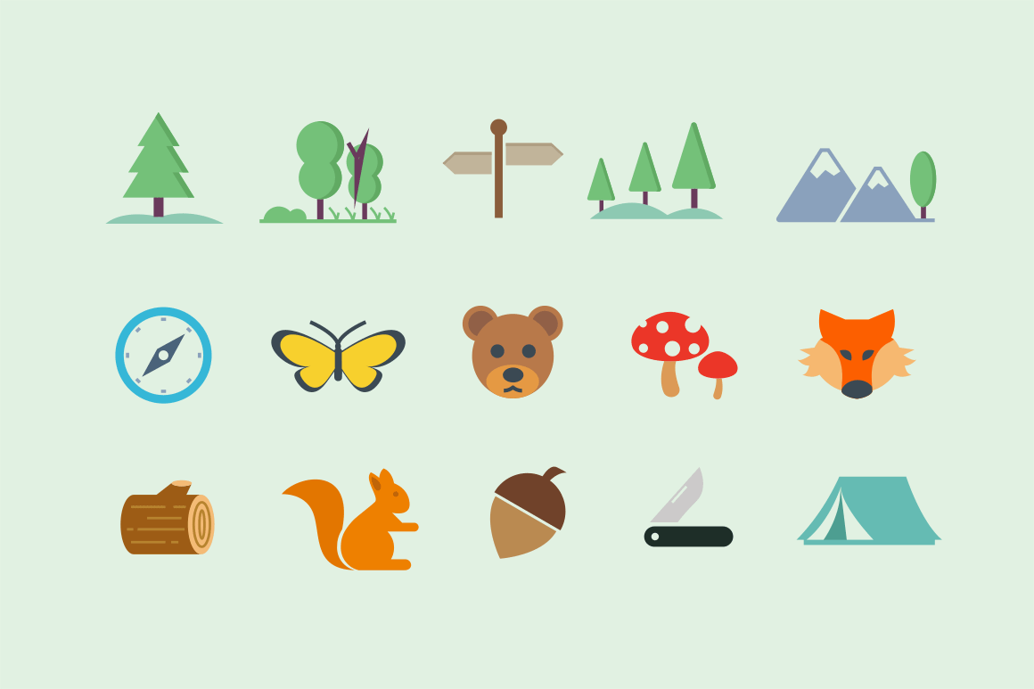15 Forest Icons, an Icon by Creative VIP