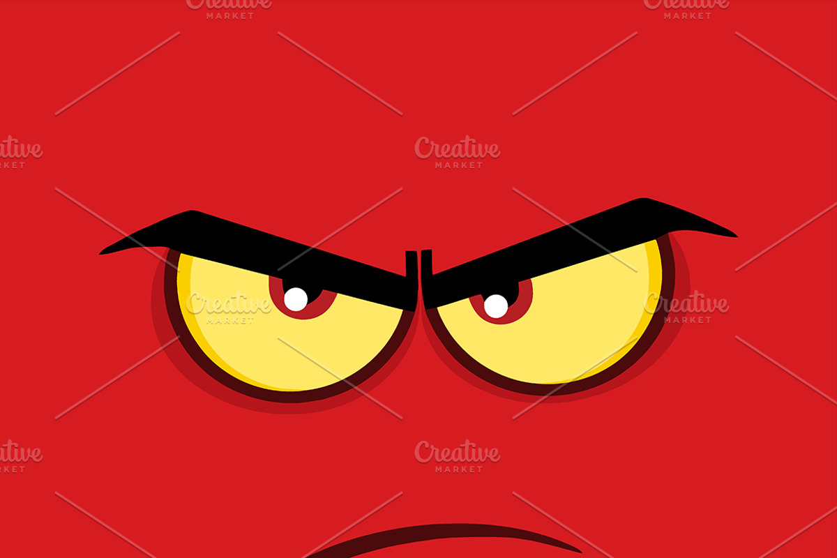 Angry Cartoon Funny Face, a Person Illustration by HitToon