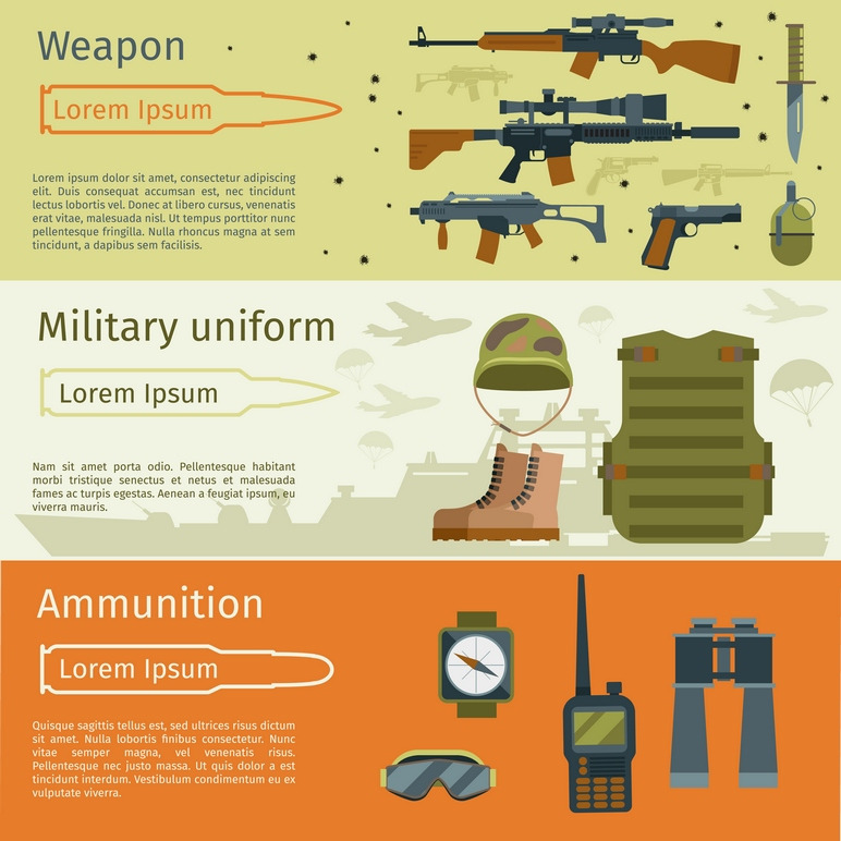 Military banners set vector, a Technology Illustration by Microvector