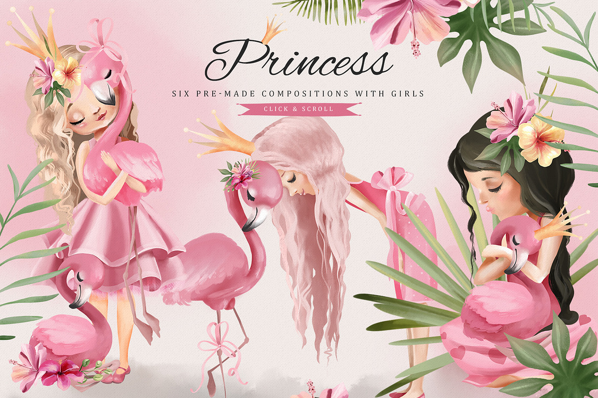Tropical Princess Collection, a Decorative Illustration by Anna Babich