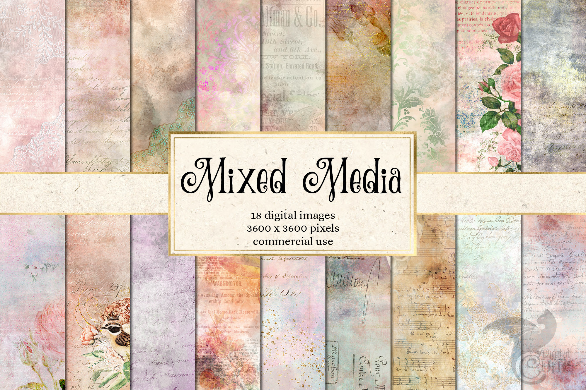 Mixed Media Textures, a Texture Graphic by Digital Curio