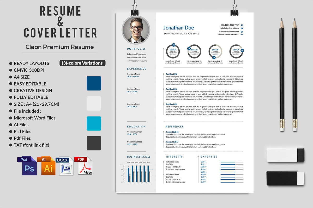 Resume, a Stationery Template by AfzaalGraphics