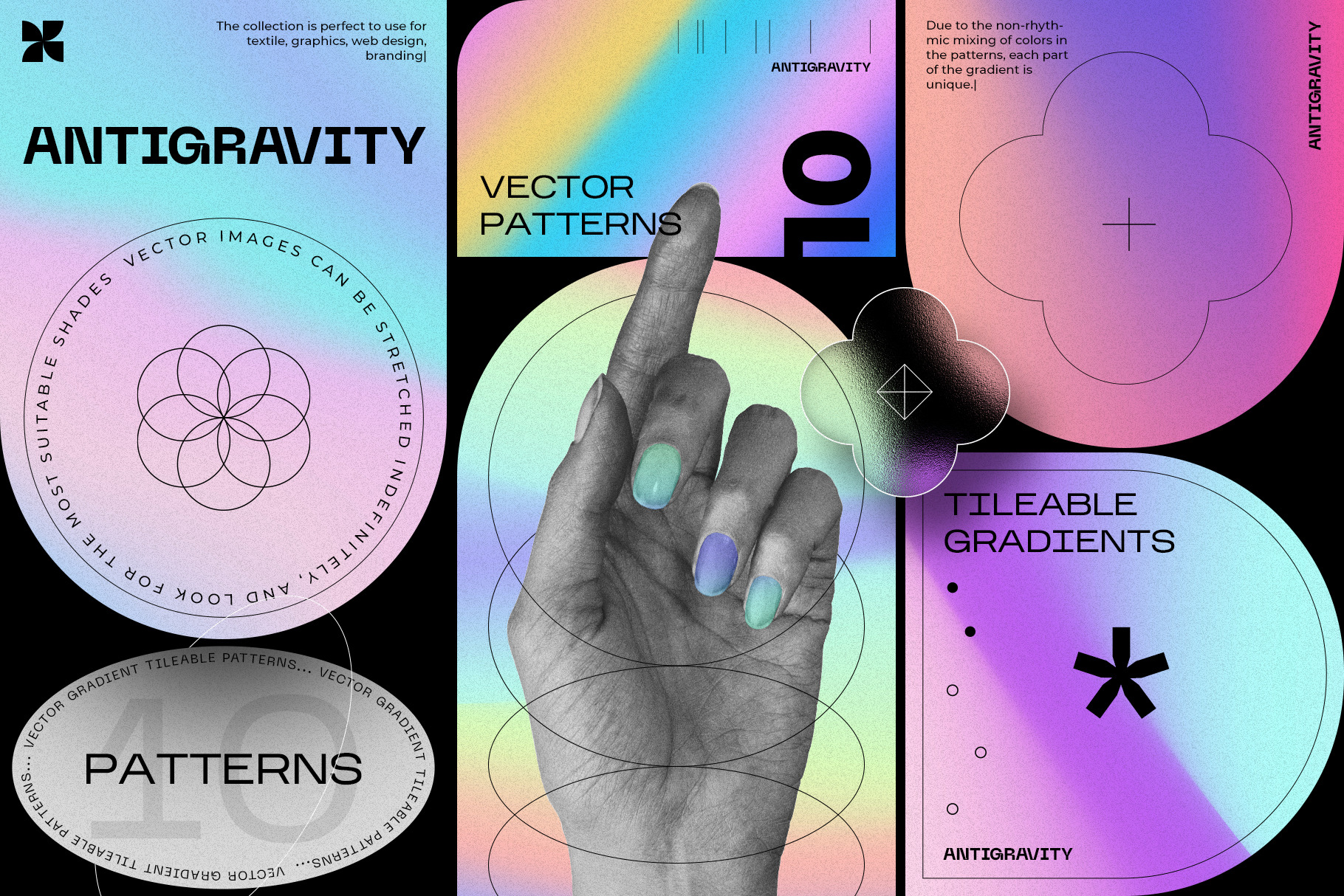 Vector Tileable Gradient Patterns | Creative Market