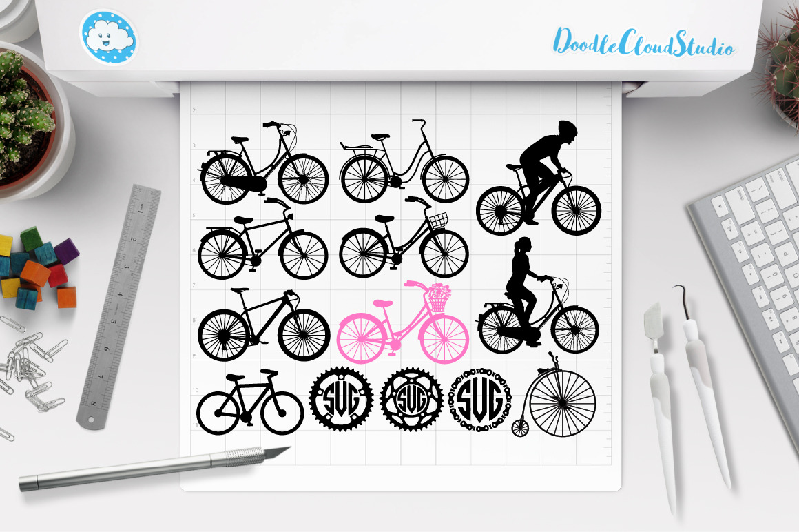 Bicycle SVG, Biking, Bike SVG Files, an Illustration by Doodle Cloud Studio