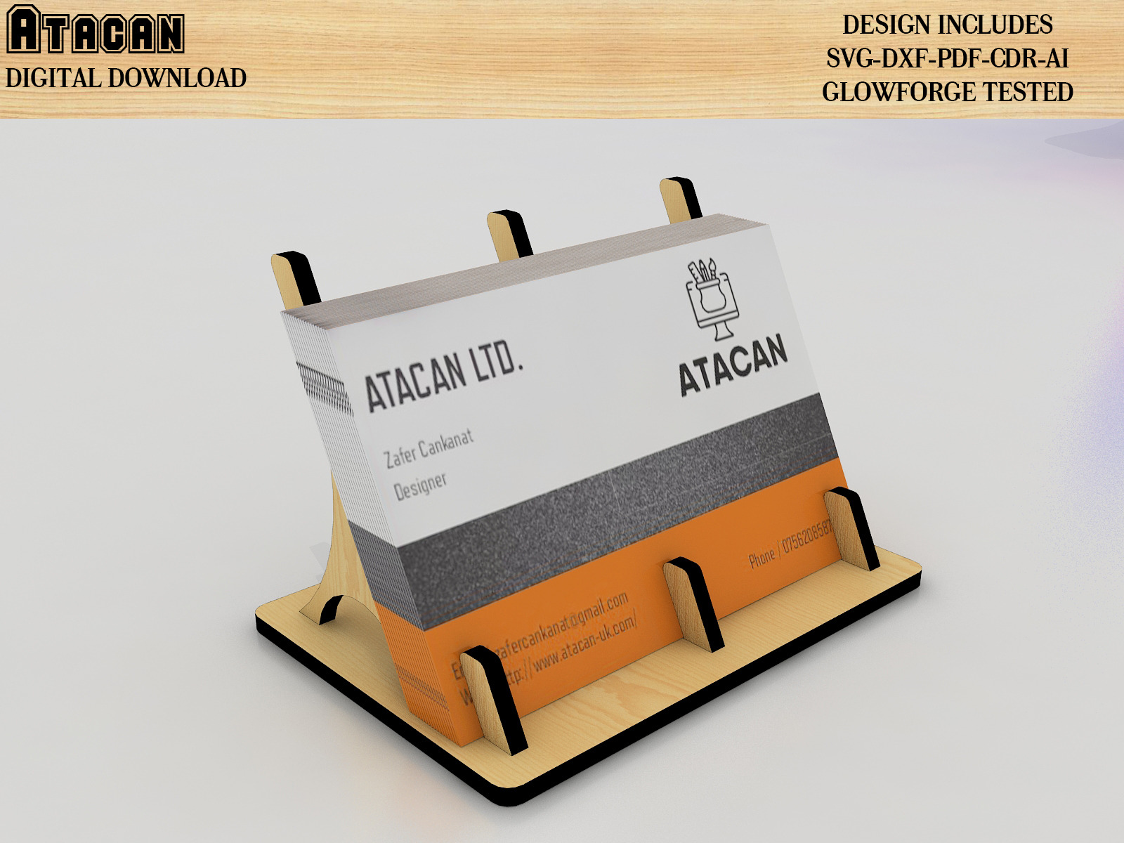 Business Card holder Laser cut files, a Graphic by AtacanDigital