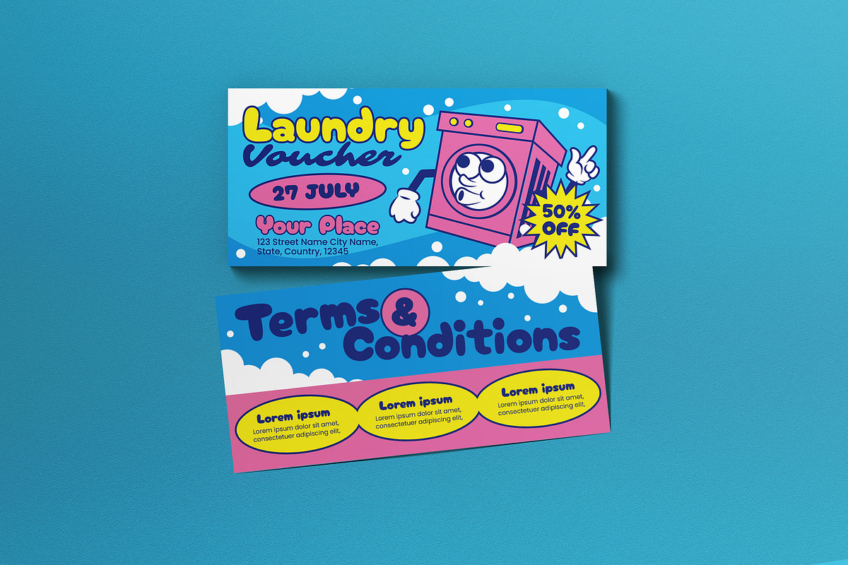 Laundry Service Voucher, a Card Template by graphicook
