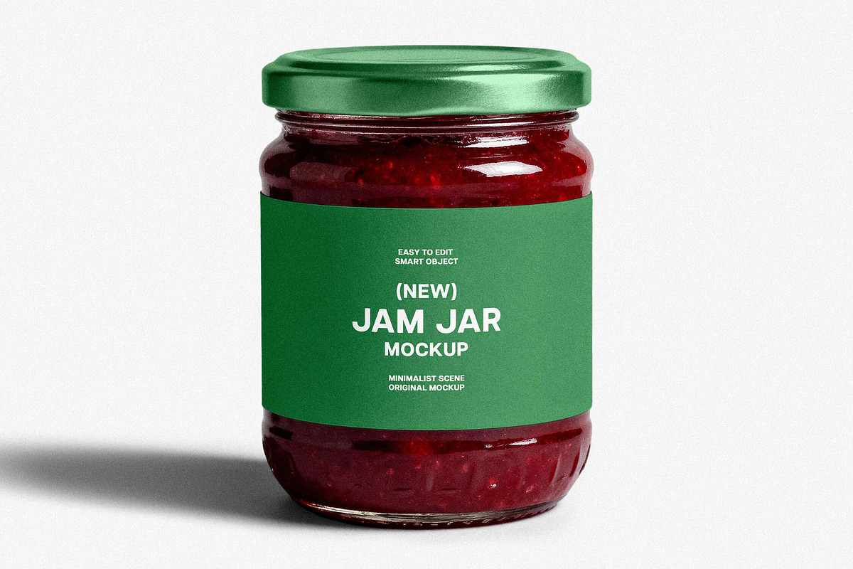 Glass Jam Jar Mockup, a Packaging Mockup by Design Squad