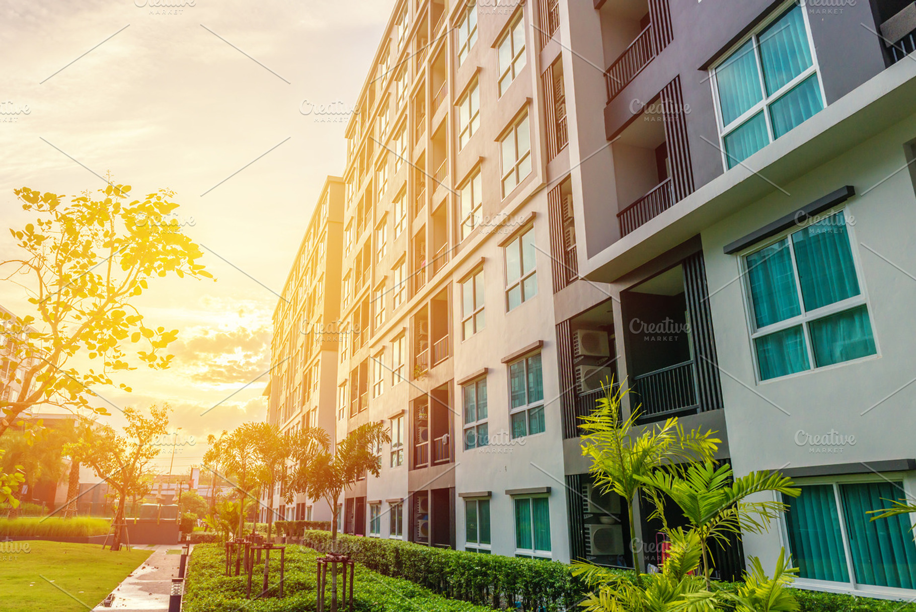 Modern apartment buildings exteriors featuring apartment, building, and ...