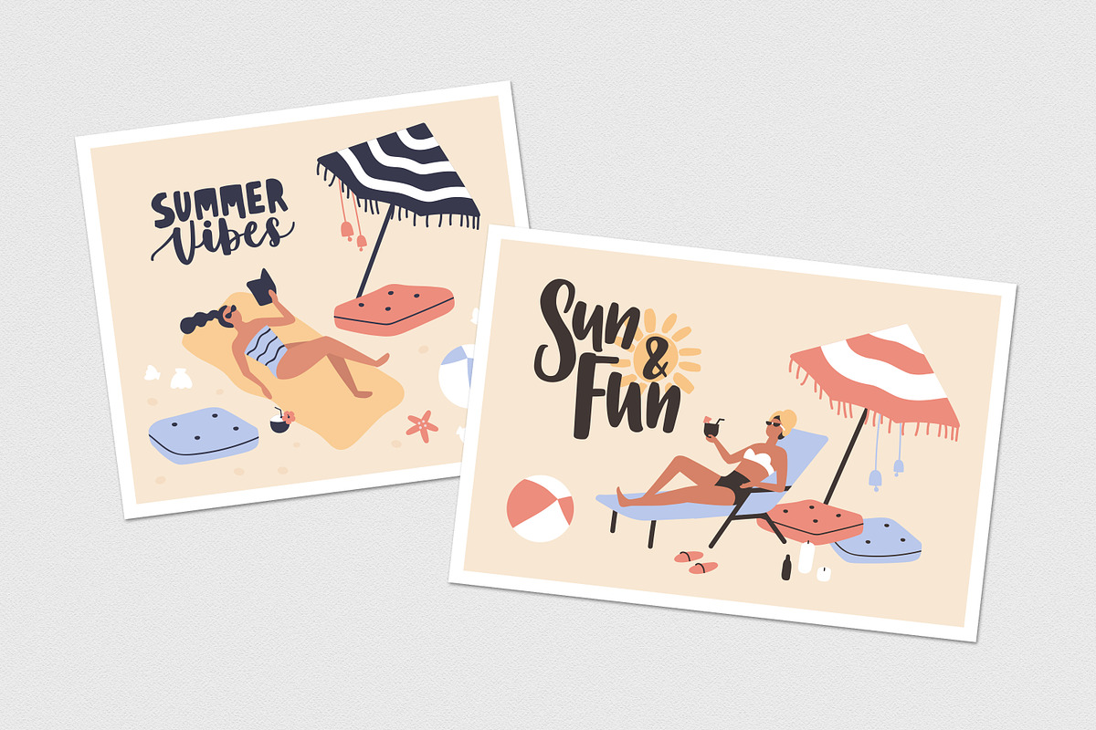Summer beach bundle, a Decorative Illustration by Good Studio