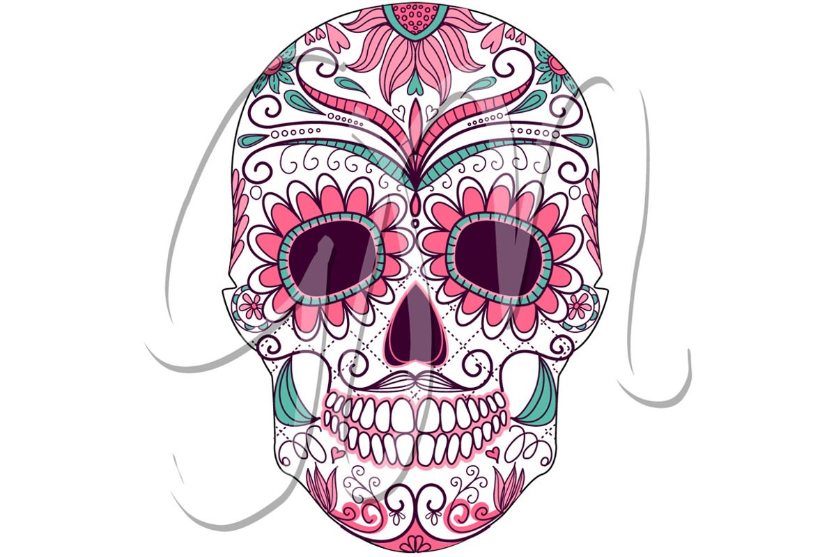 Sugar Skull Day of the Dead Clip Art, an Illustration by GraphicMarket