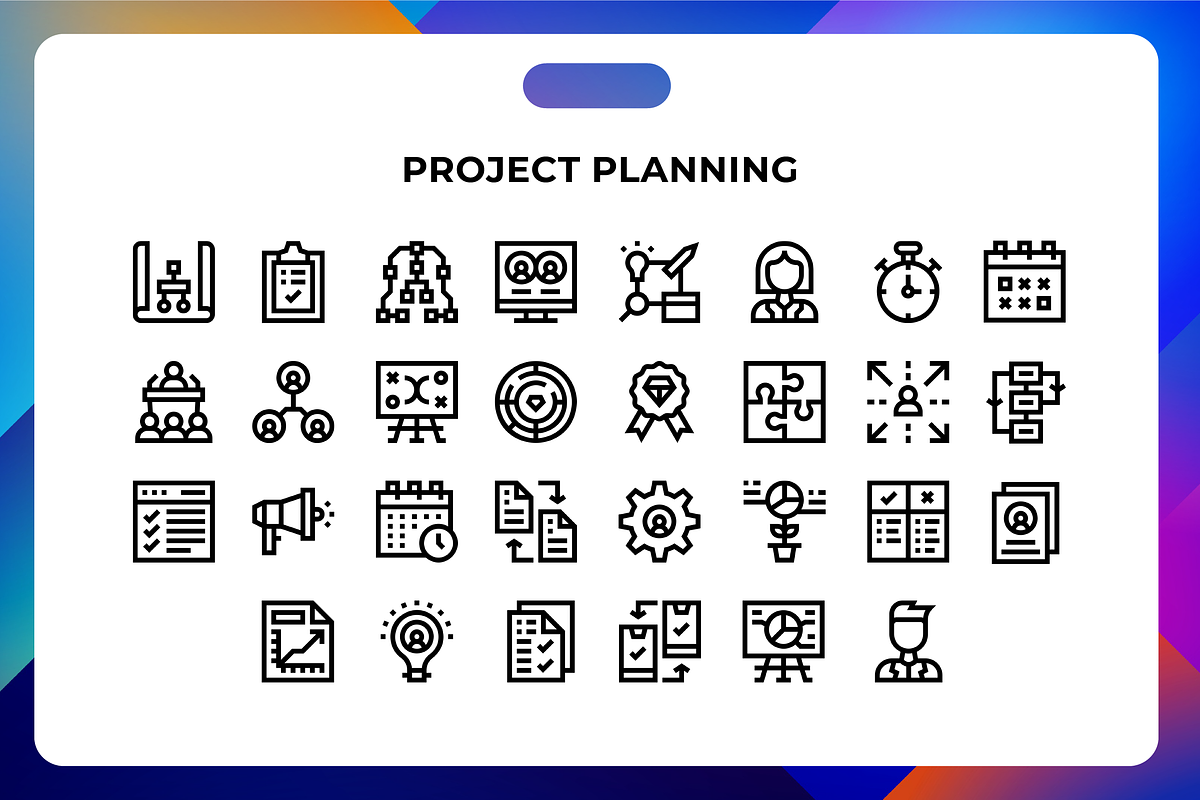 Project Planning Icons, an Icon by Wencory | Creative Market
