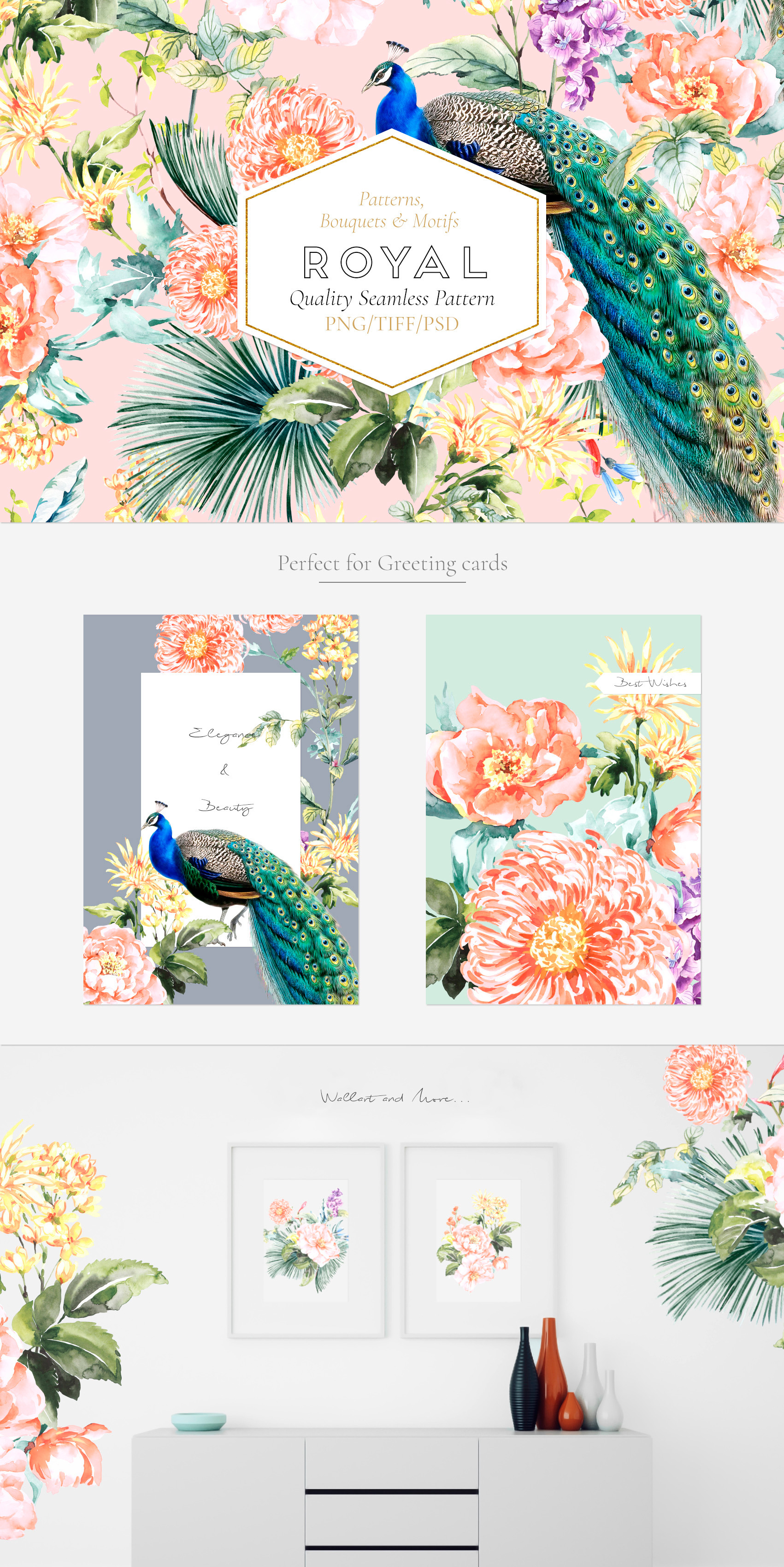 Royal, Seamless Patterns and Motifs., a Pattern Graphic by TSTUDIO