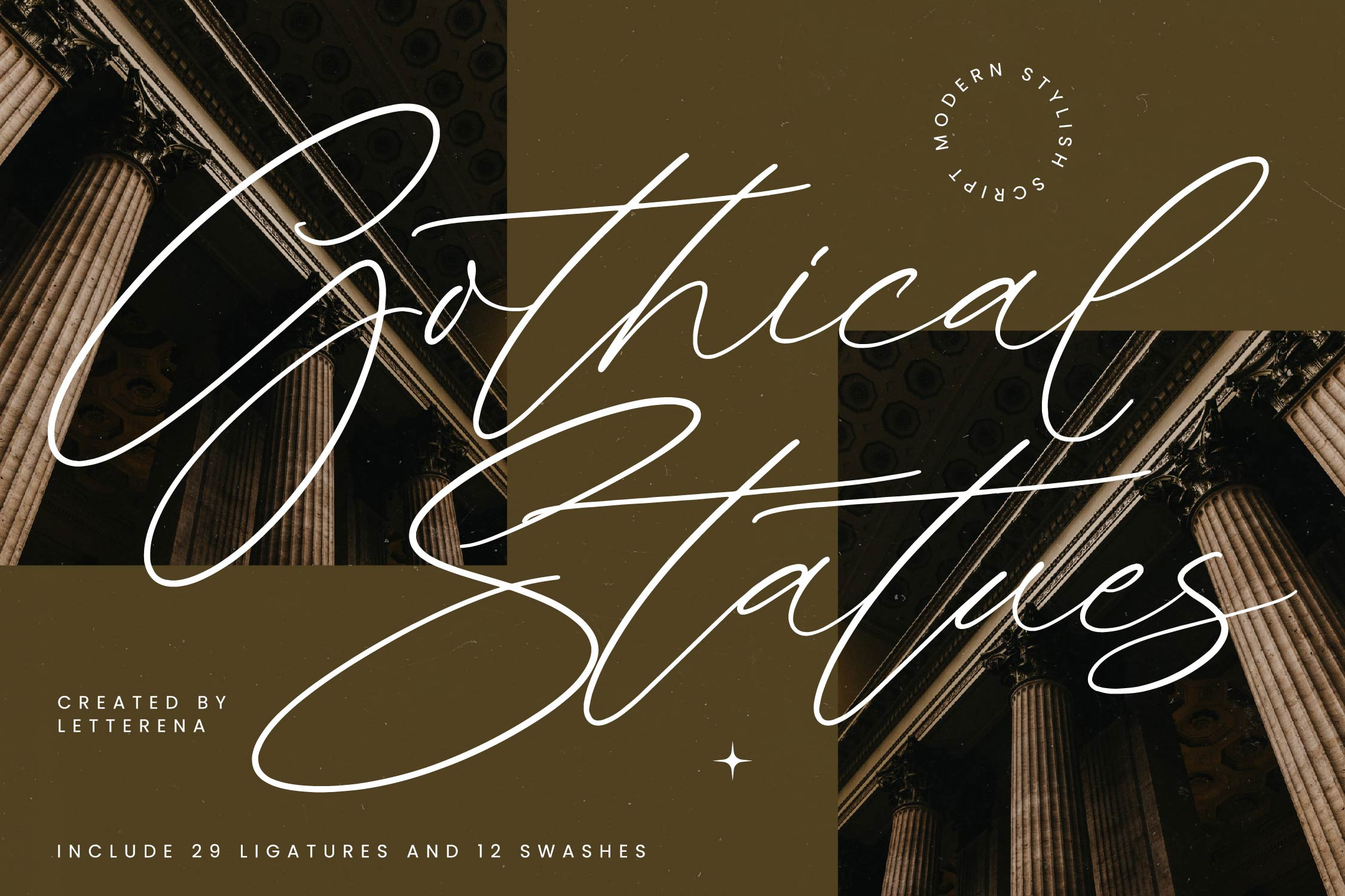 Gothical Statues Stylish Script, a Script Font by Letterena Studios Script