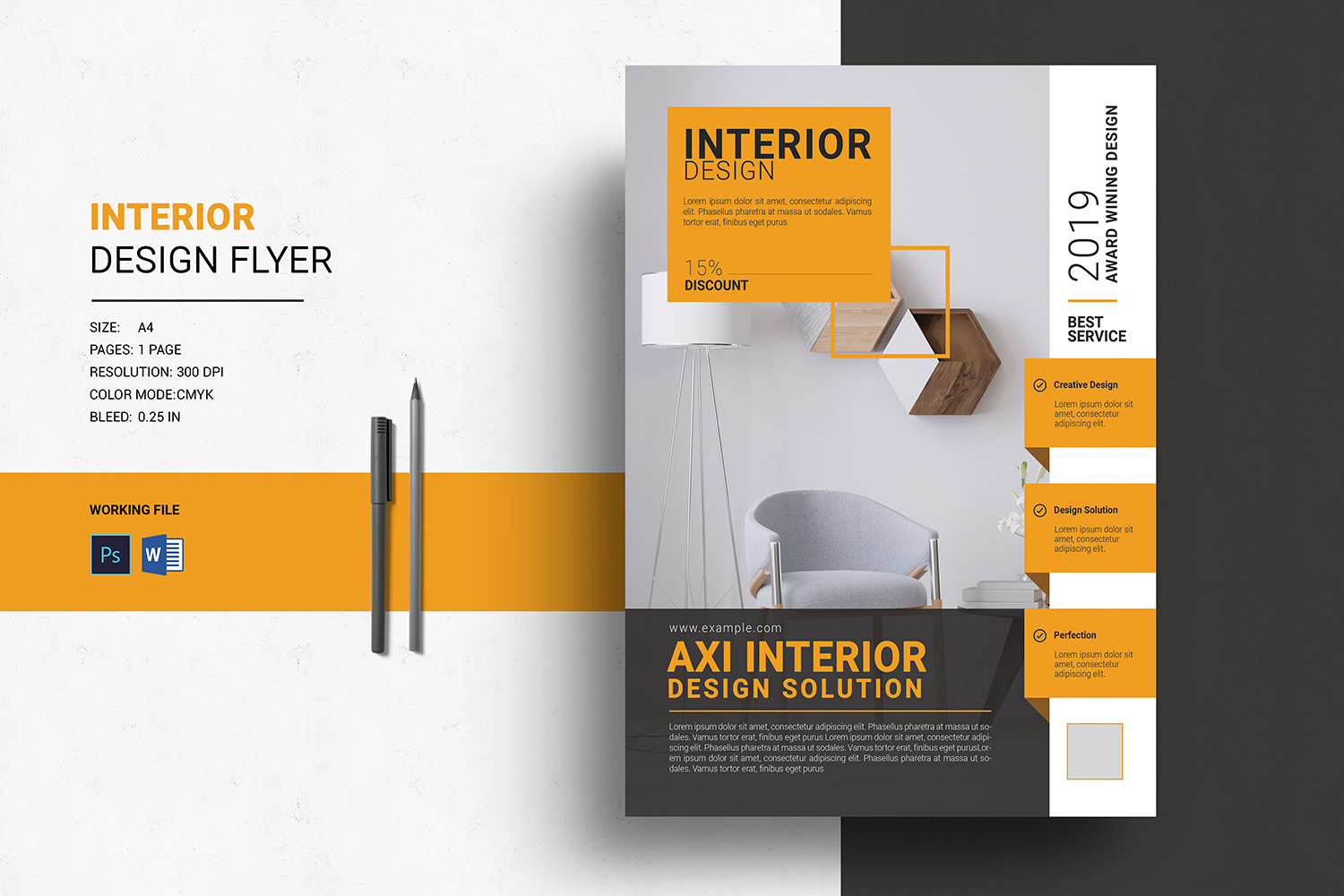 Interior Flyer Design, a Flyer Template by crazyOWL
