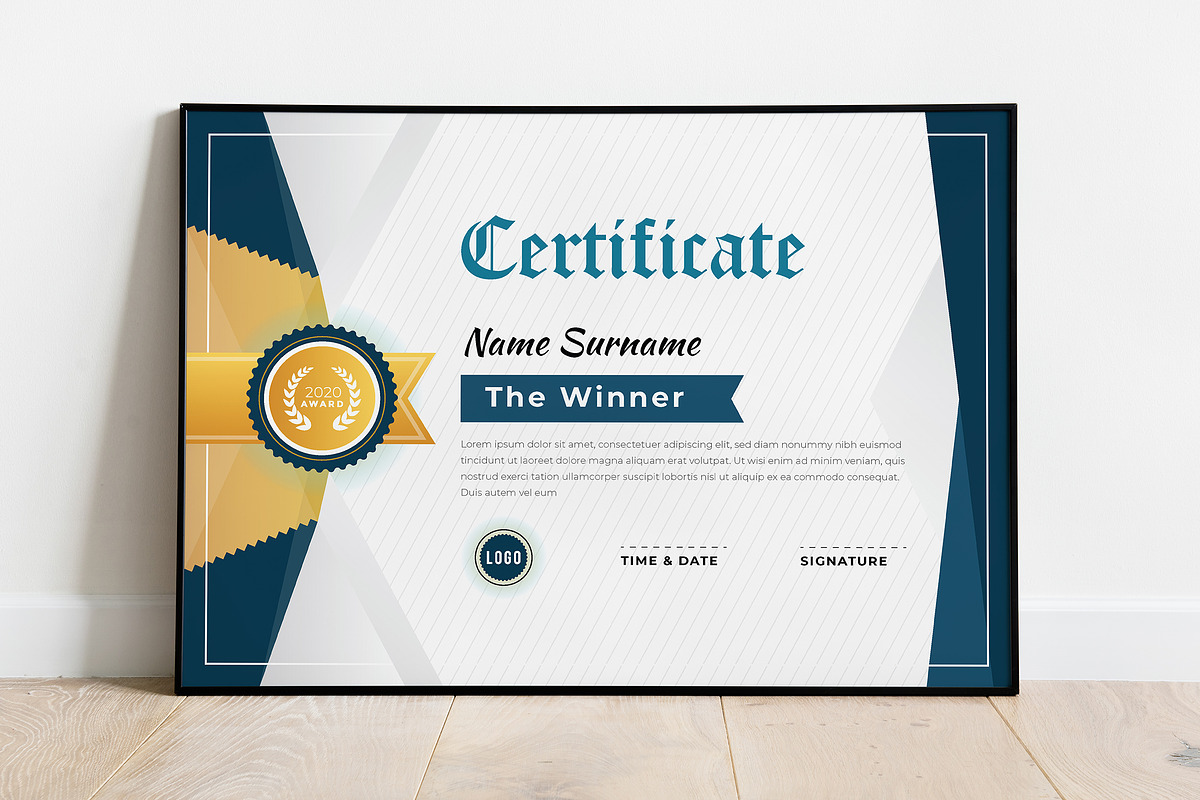 Creative Certificate Design Template, a Stationery Template by ZAAS