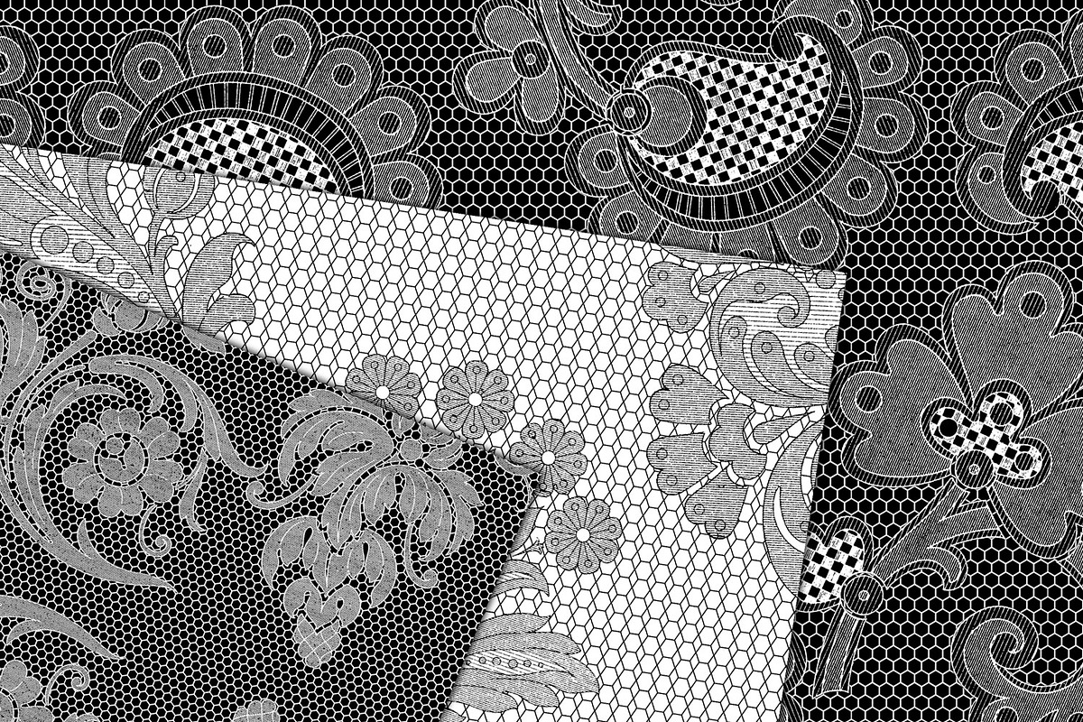 Black and White Lace Digital Paper, a Pattern Graphic by Digital Curio ...
