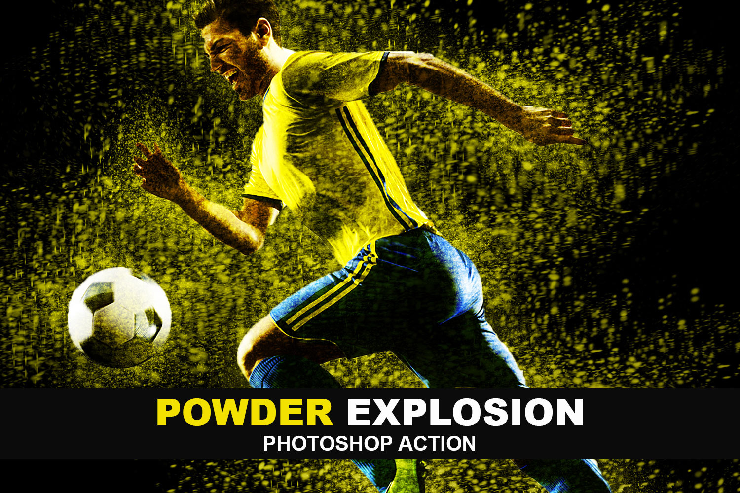 Powder Explosion Photoshop Action, an Action Add-On by DESIGNAVO