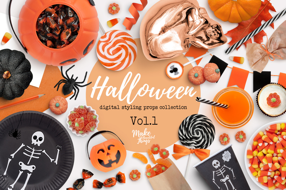 Halloween scene creator, a Books & Magazine Mockup by Make Beautiful Things