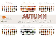 AUTUMN Illustrator Palette BUNDLE, a Palette Add-On by Jennadesigns
