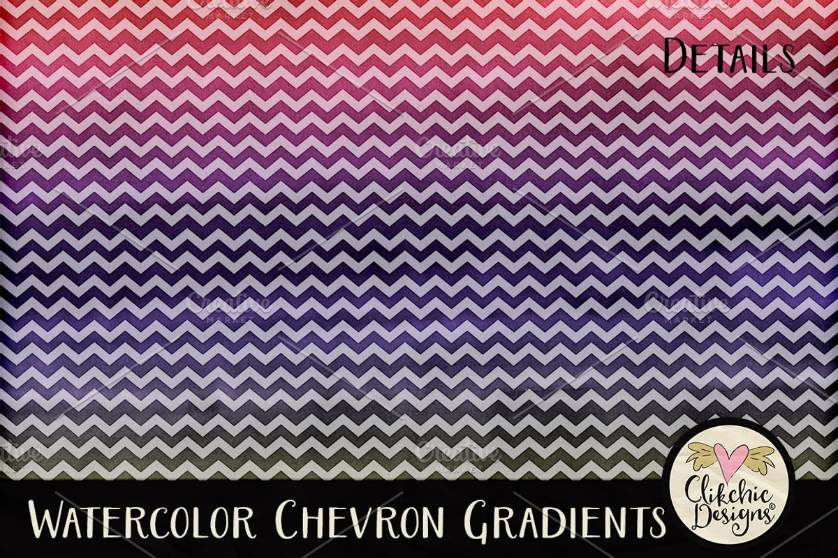 Watercolor Chevron Gradients Texture, a Texture Graphic by Clikchic Designs