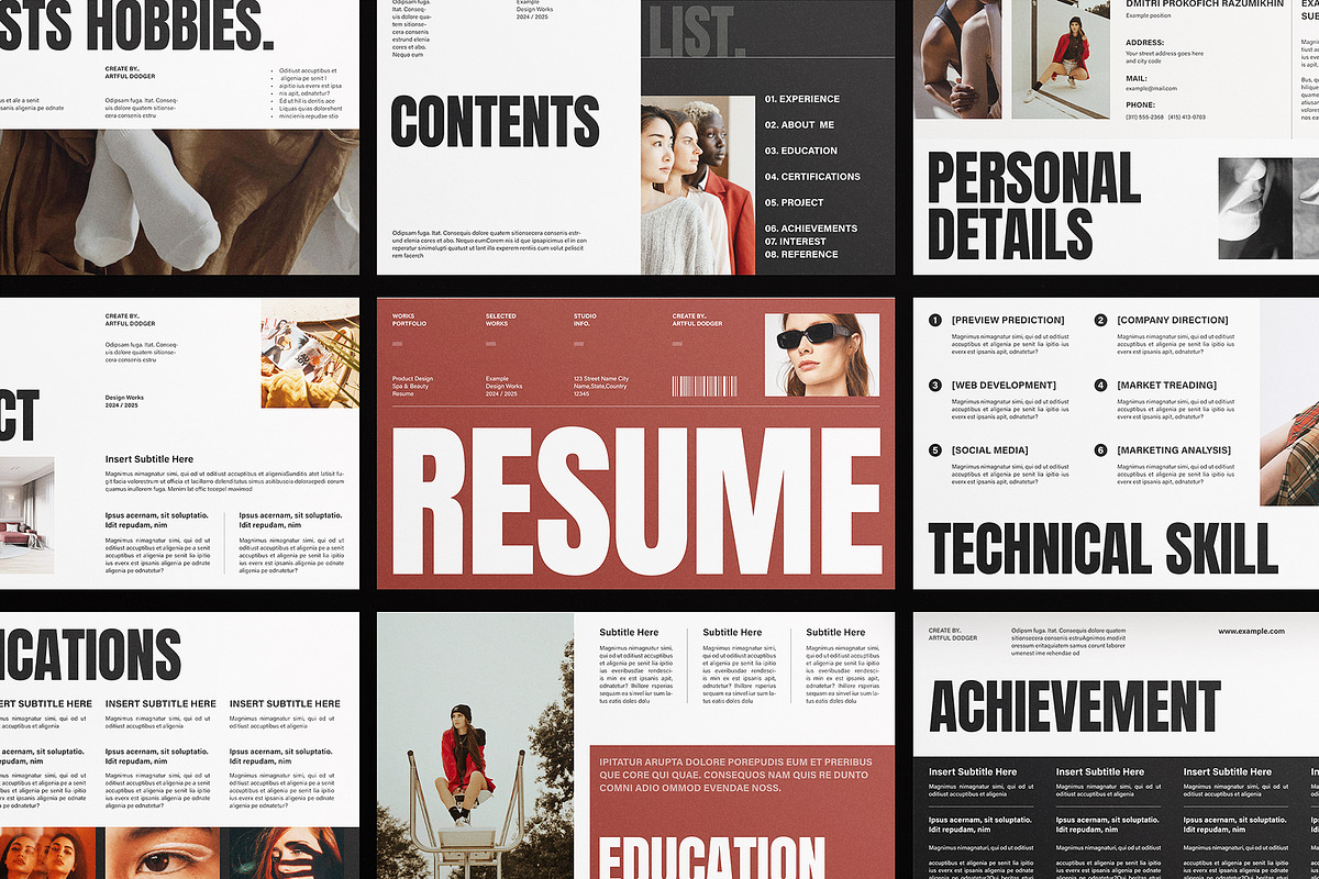 Resume Presentation Template Design