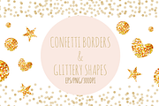 Confetti Borders and Shapes, a Texture Illustration by Pixejoo