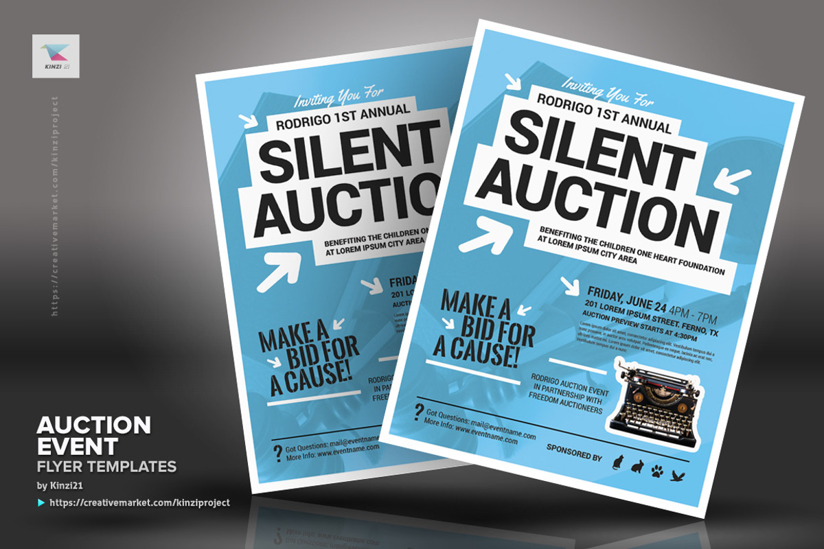 Auction Event Flyer Templates, a Flyer Template by kinzi21