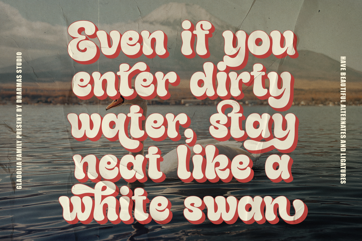 Gladolia - Chunky Groovy Font, a Serif Font by Dharmas Studio