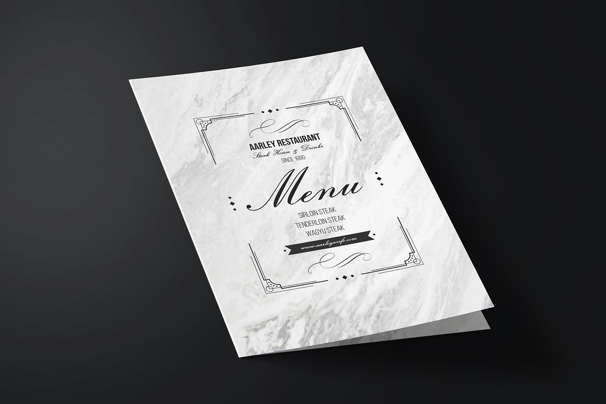Marble Menu, a Brochure Template by Aarley Kaiven