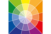Color wheel or color circle with, an Illustration by COLORFUL