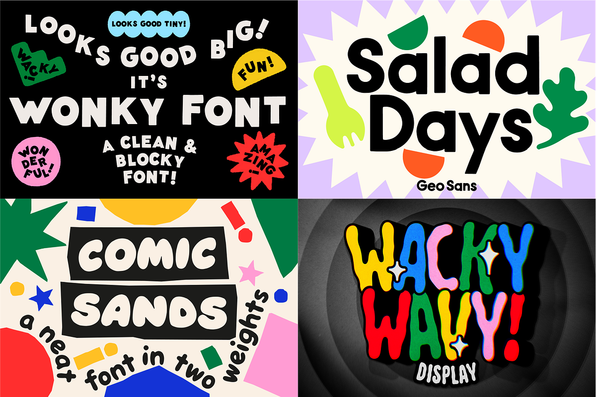 Super Happy Good Time! Font Bundle, a Sans Serif Font by Meg Lewis Fun ...