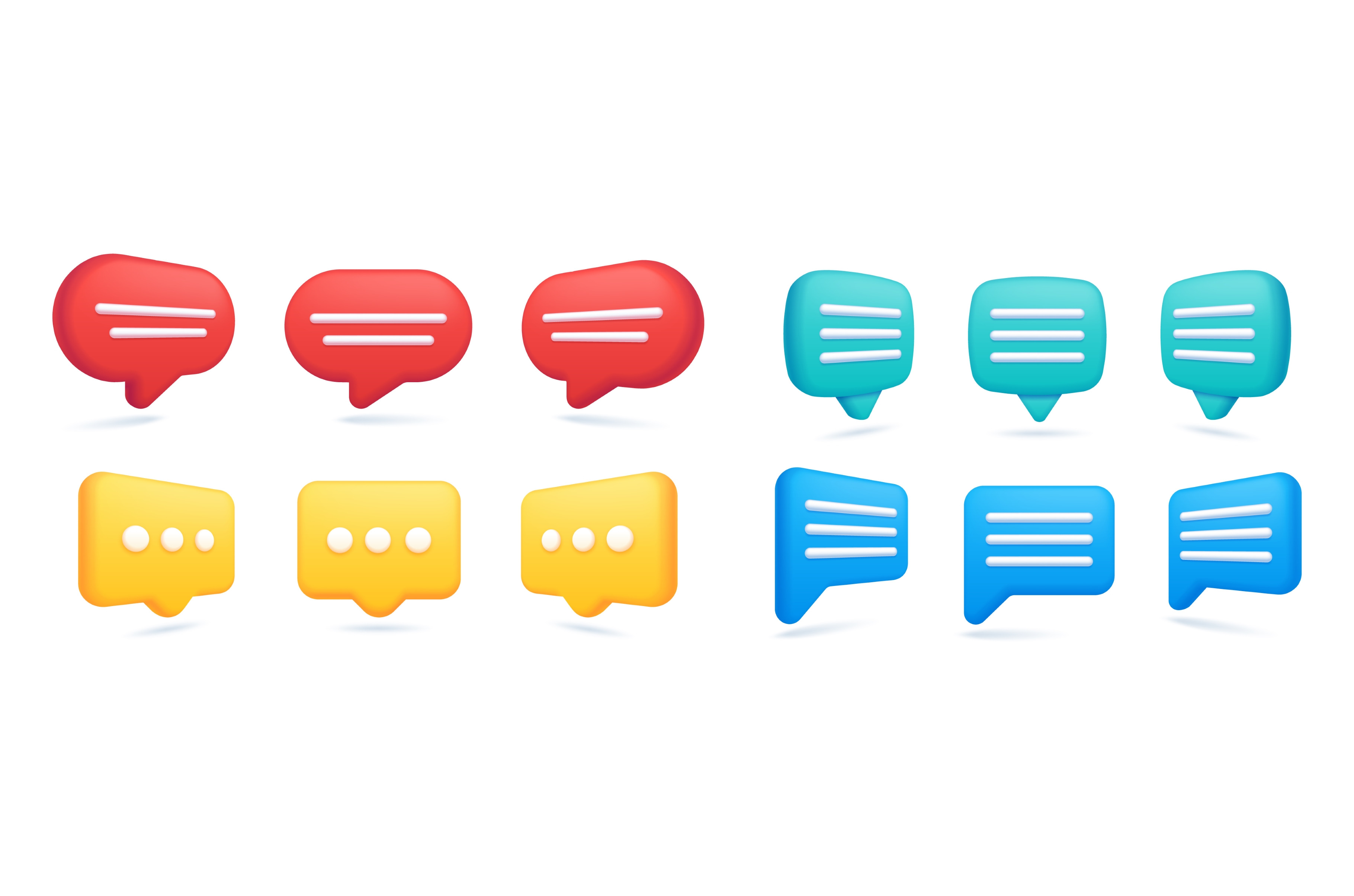 Realistic 3d speech bubbles, chat | Graphic Objects ~ Creative Market