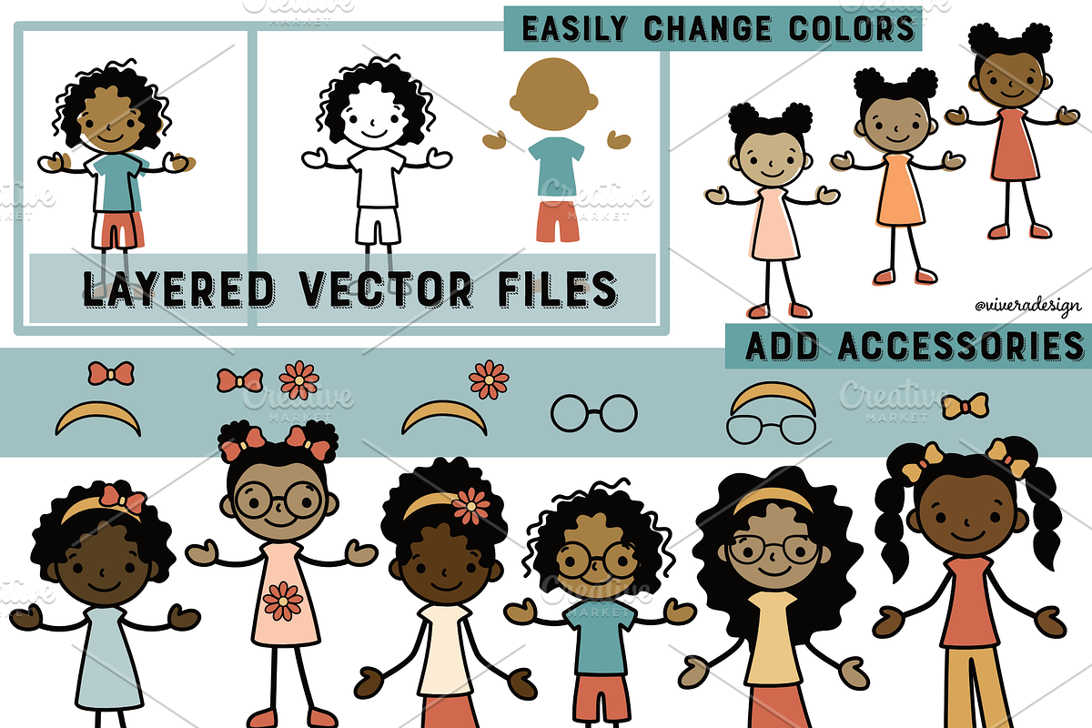 African American Stick Figure People, a Person Illustration by Vivera ...