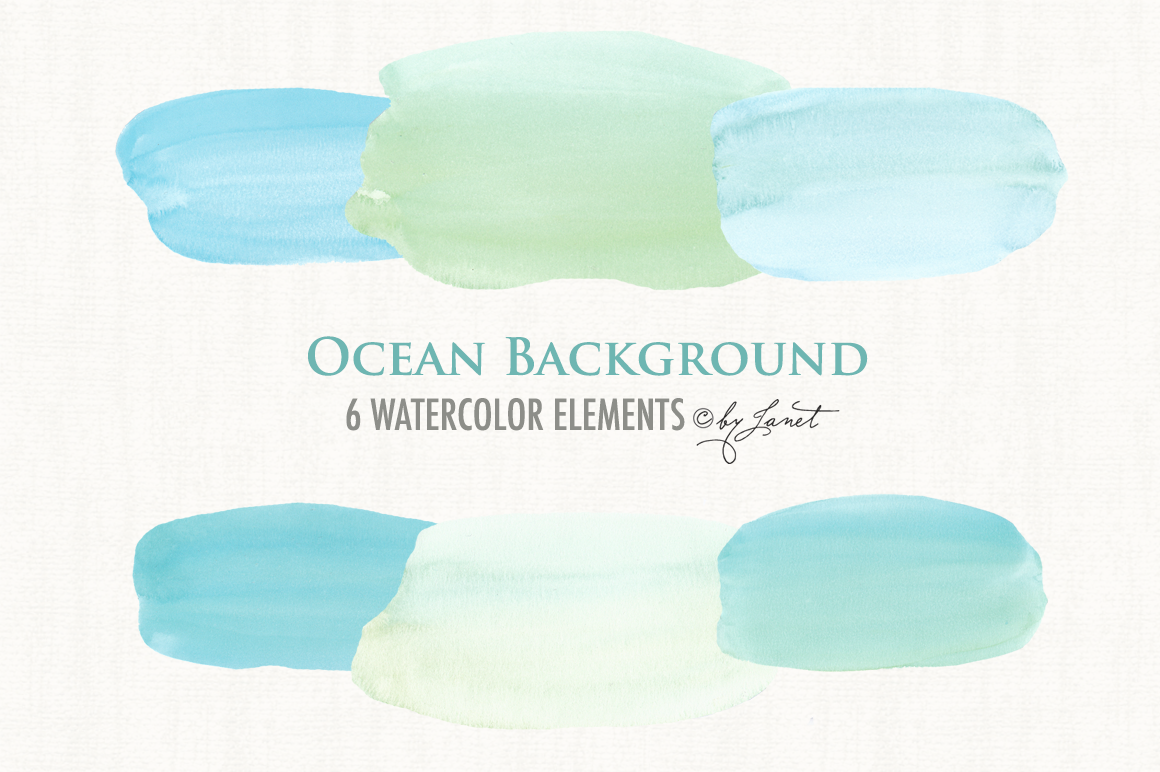 ocean background watercolor, an Illustration by helloPAPER | Creative ...