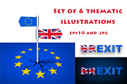 Brexit - thematic illustrations set, a Decorative Illustration by Vjom