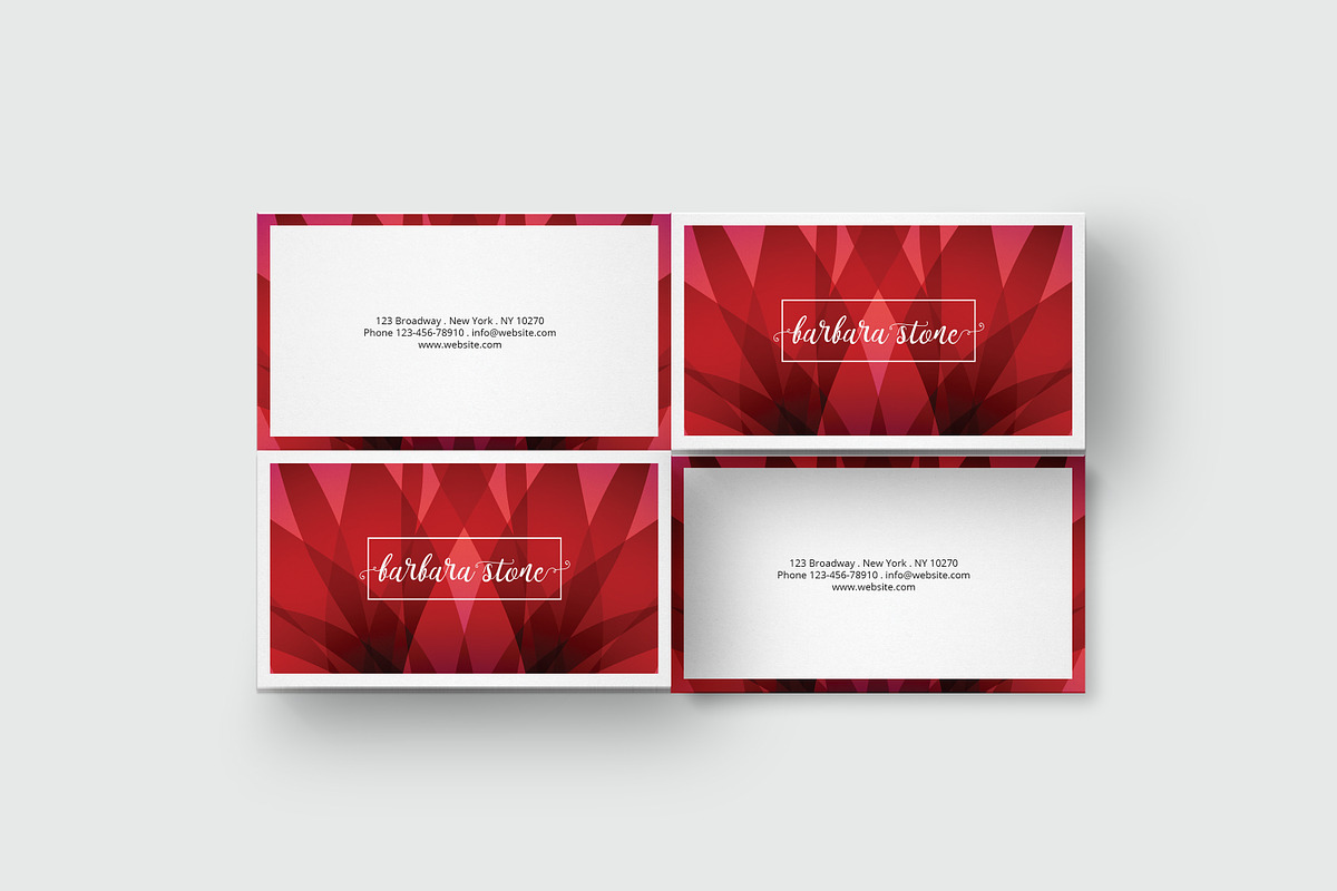 Red business card template, a Business Card Template by AgataCreate