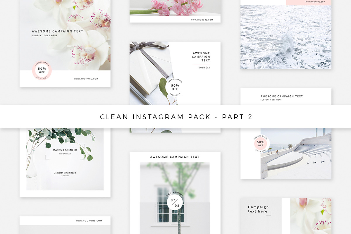 Clean Instagram Pack - Part 2, a Social Media Template by Swiss_cube