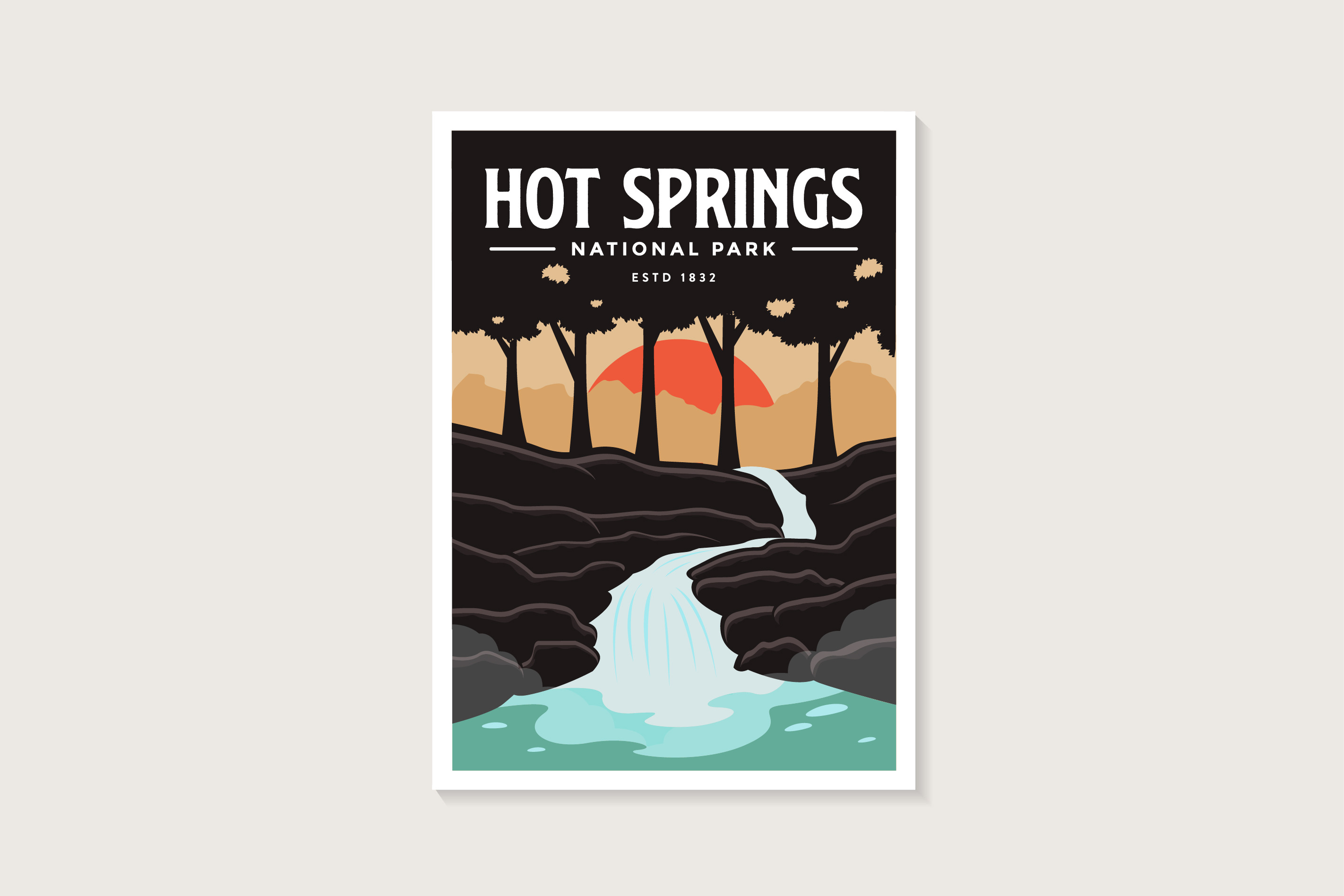 Hot Springs National Park poster, an Illustration by DOMHOUZE