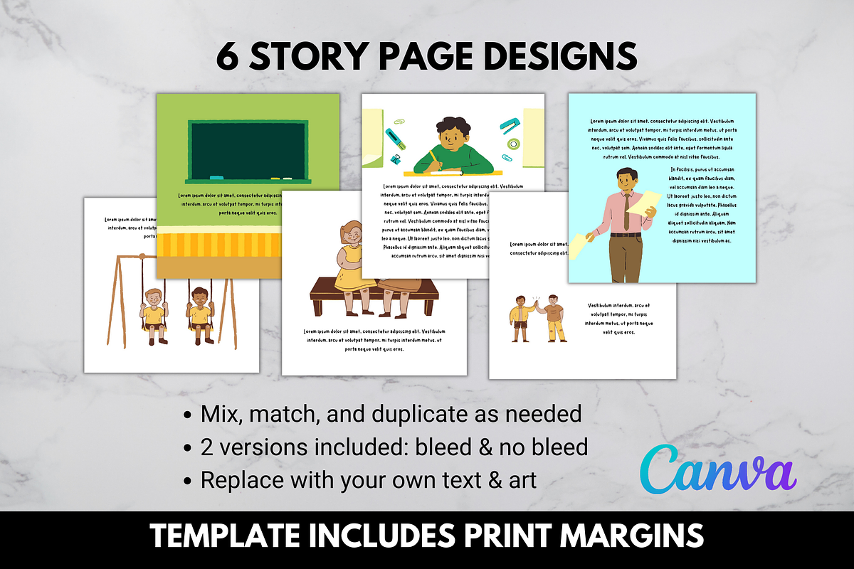 Picture Book Template Kit for Canva, a Magazine Template by Self ...