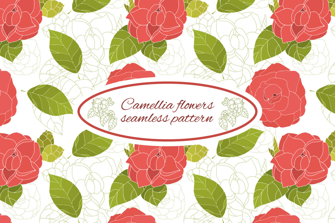 Camellia pattern vector, a Pattern Graphic by Valerie Bodnar