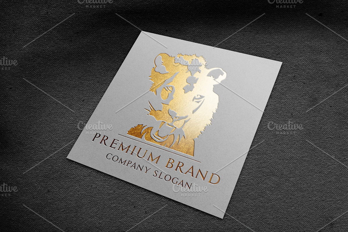 Premium Lion Logo & Mock-Up - Vector, a Branding & Logo Template by ...