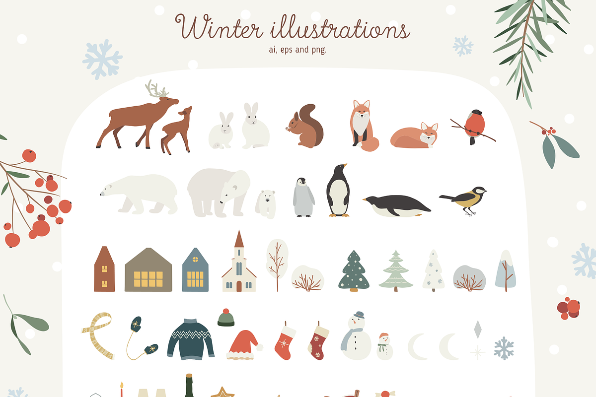 Winter season-vector Christmas clipart