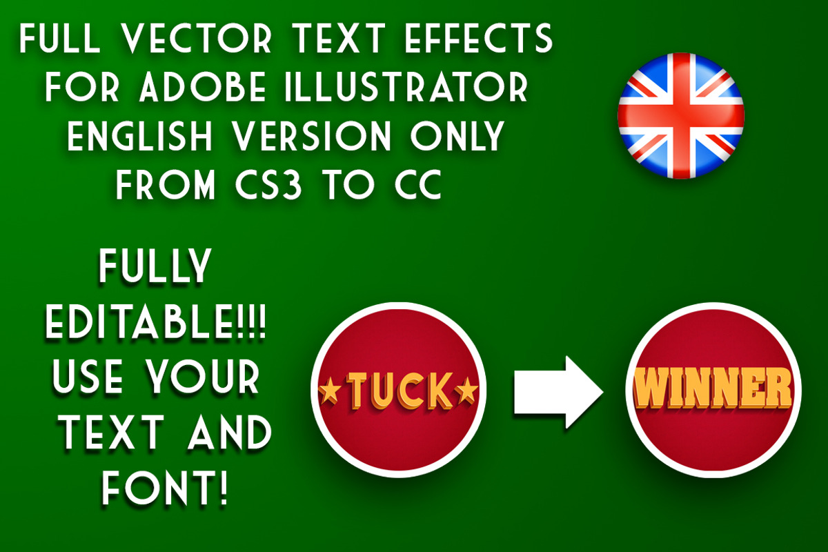 Illustrator Vector Text Effects, an Action Add-On by FourLeafLover | Creative Market