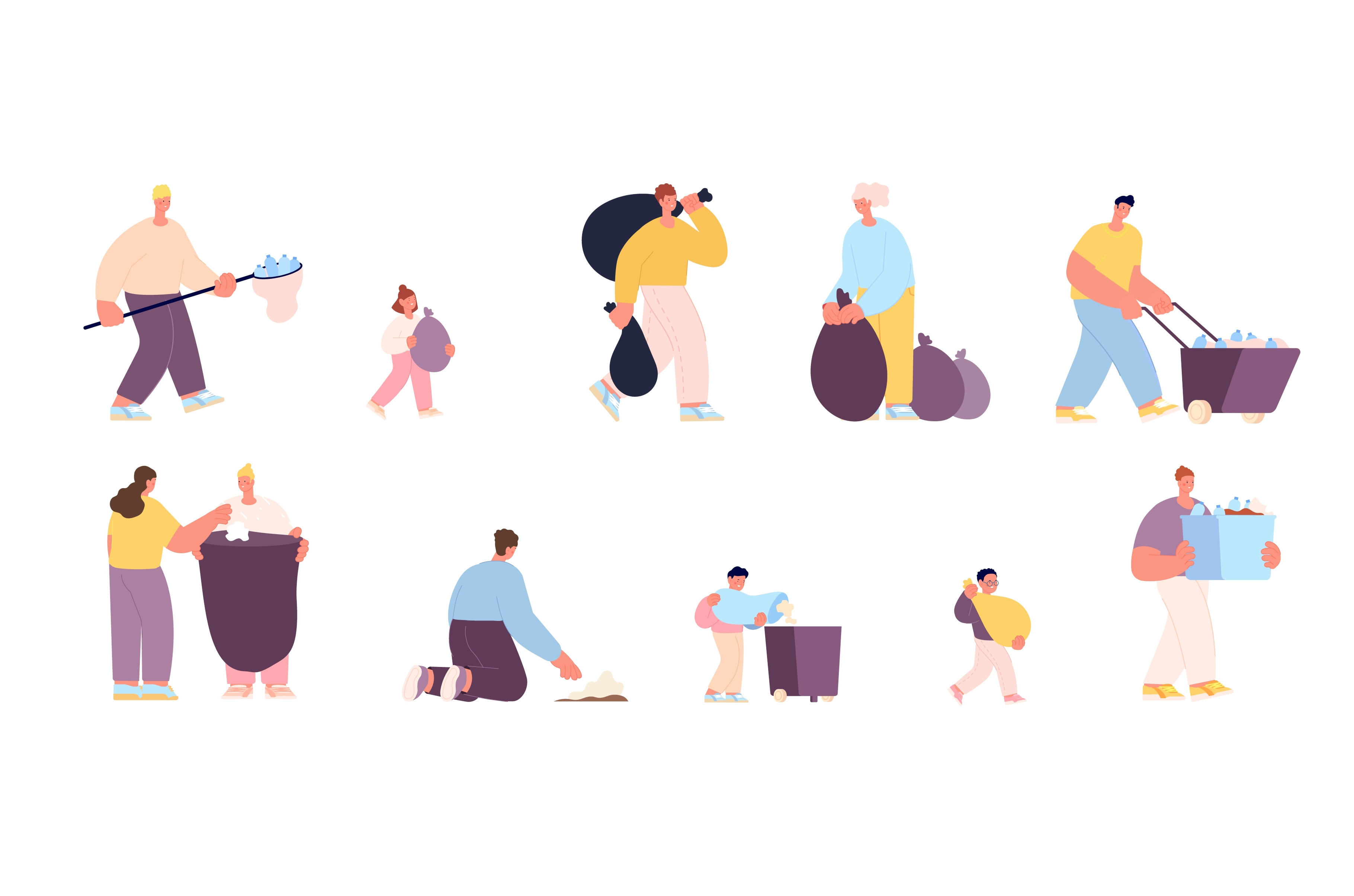 Collect garbage characters. Cleaning, a Graphic by Valerie Bodnar