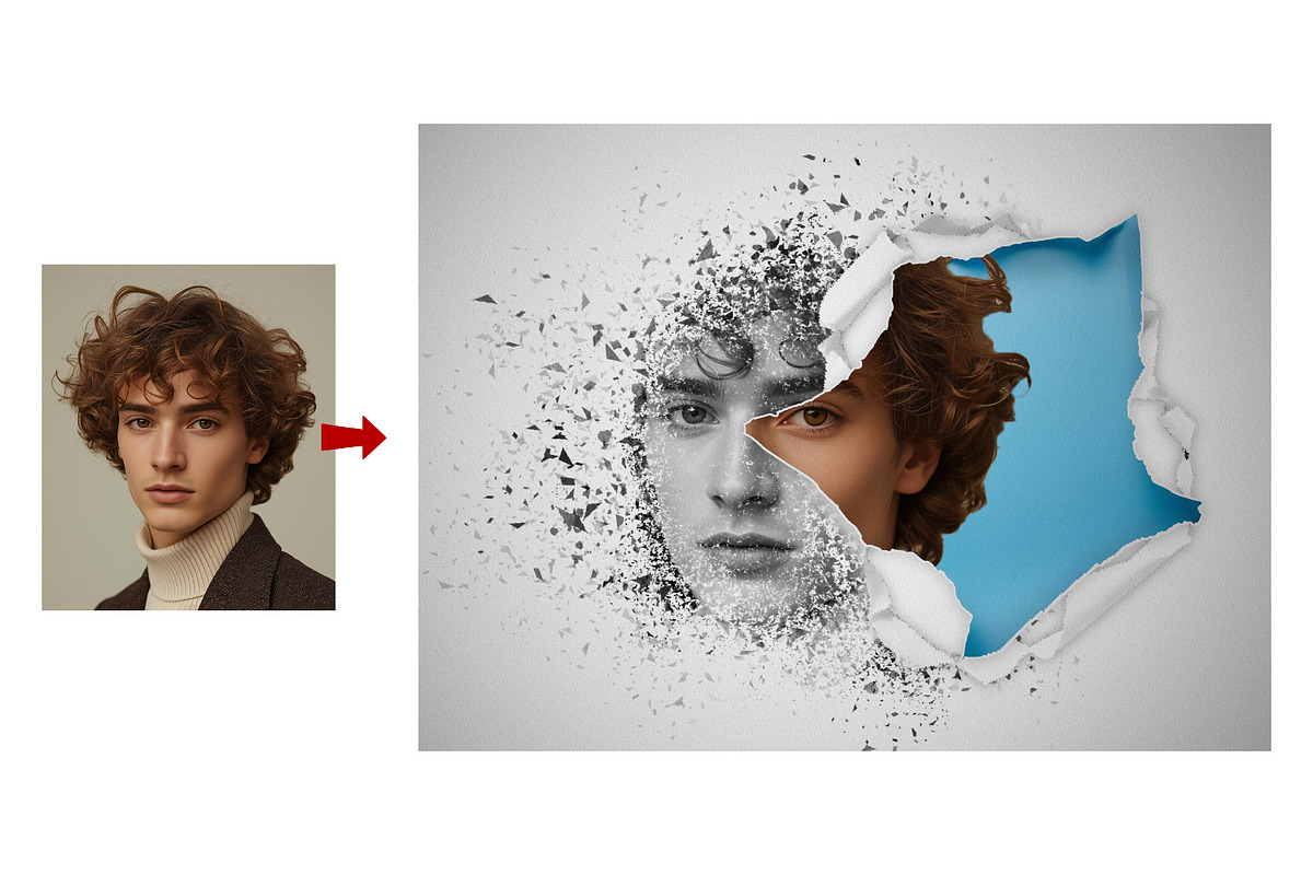 Editable Paper Cut Photo Effect