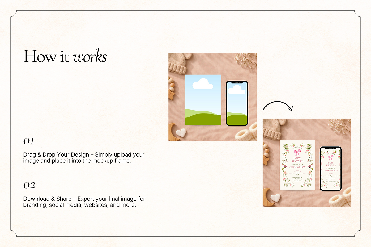 Baby Shower Invitation Canva Mockups