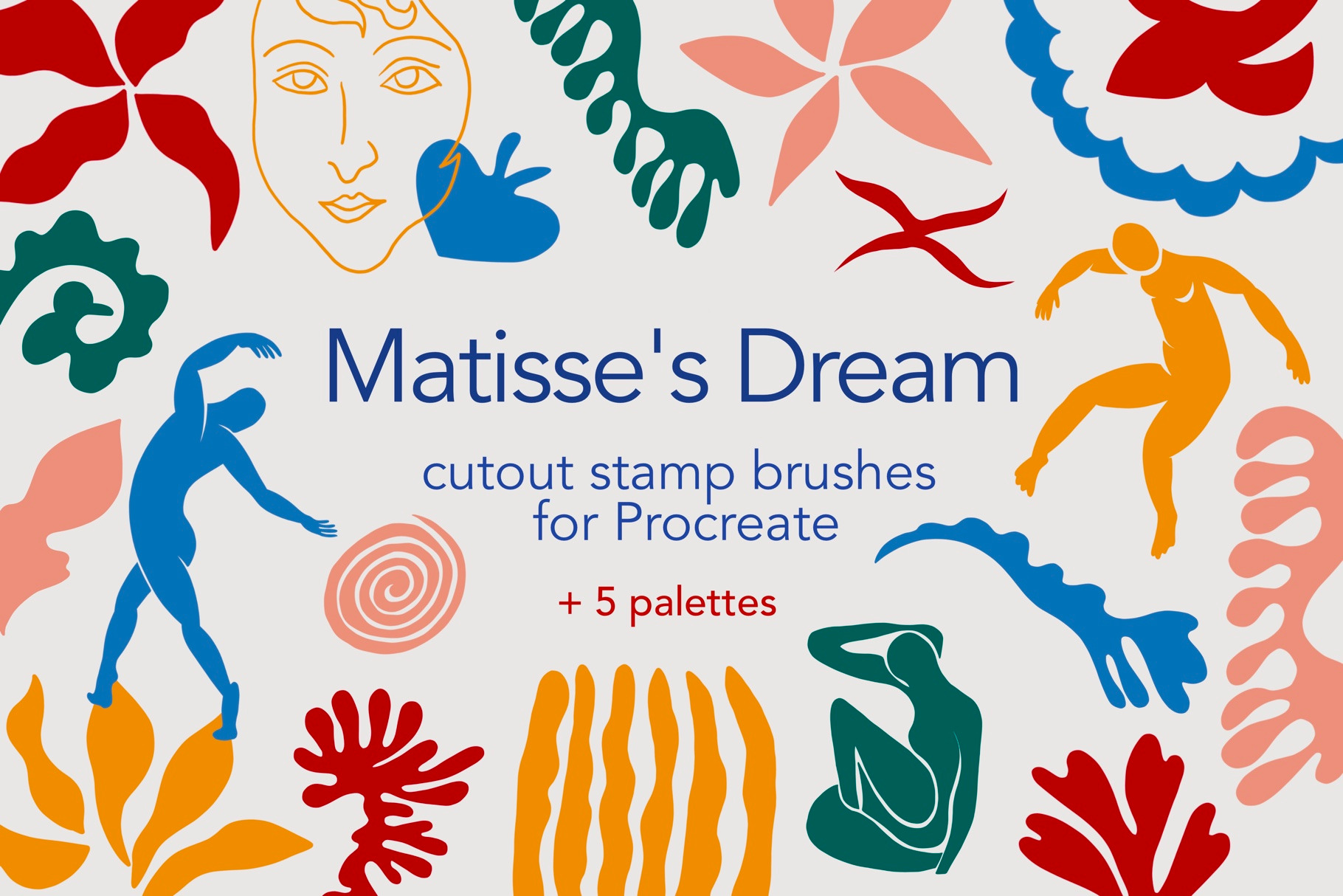 Matisse procreate stamp brushes, a Brush Add-On by Veronika Gotovceva