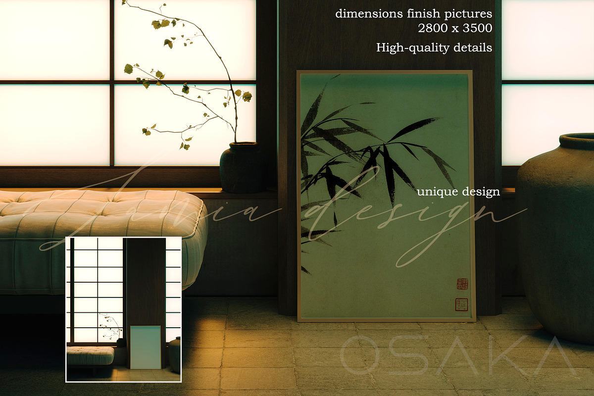 24 Japanese Style Art Mockups Frame, a Household Mockup by LAMIA DESIGN ...