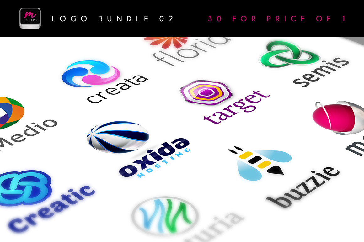 30 Logos for price of 1 (vol.2), a Branding & Logo Template by MIIM
